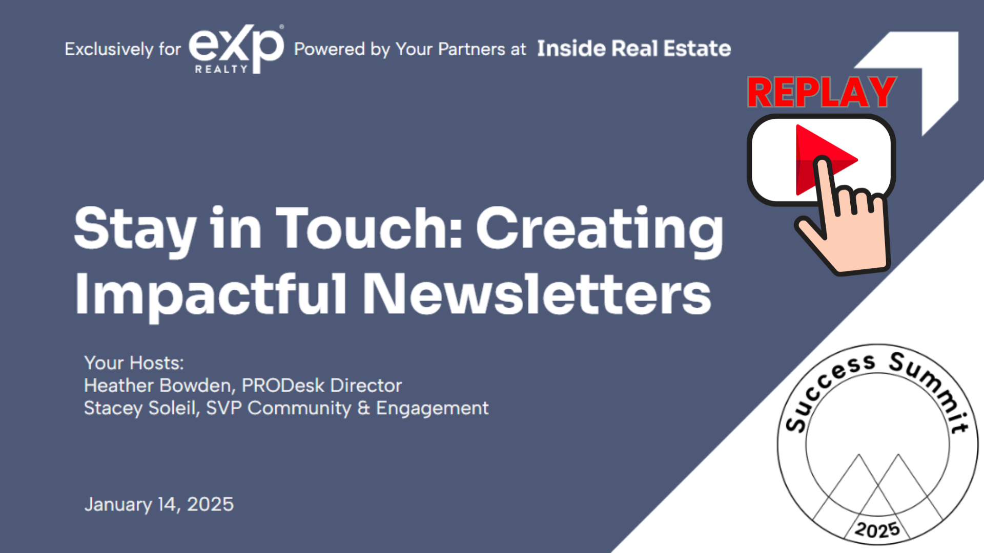Stay in Touch: Creating Impactful Newsletters 2025 eXp Success Summit ...