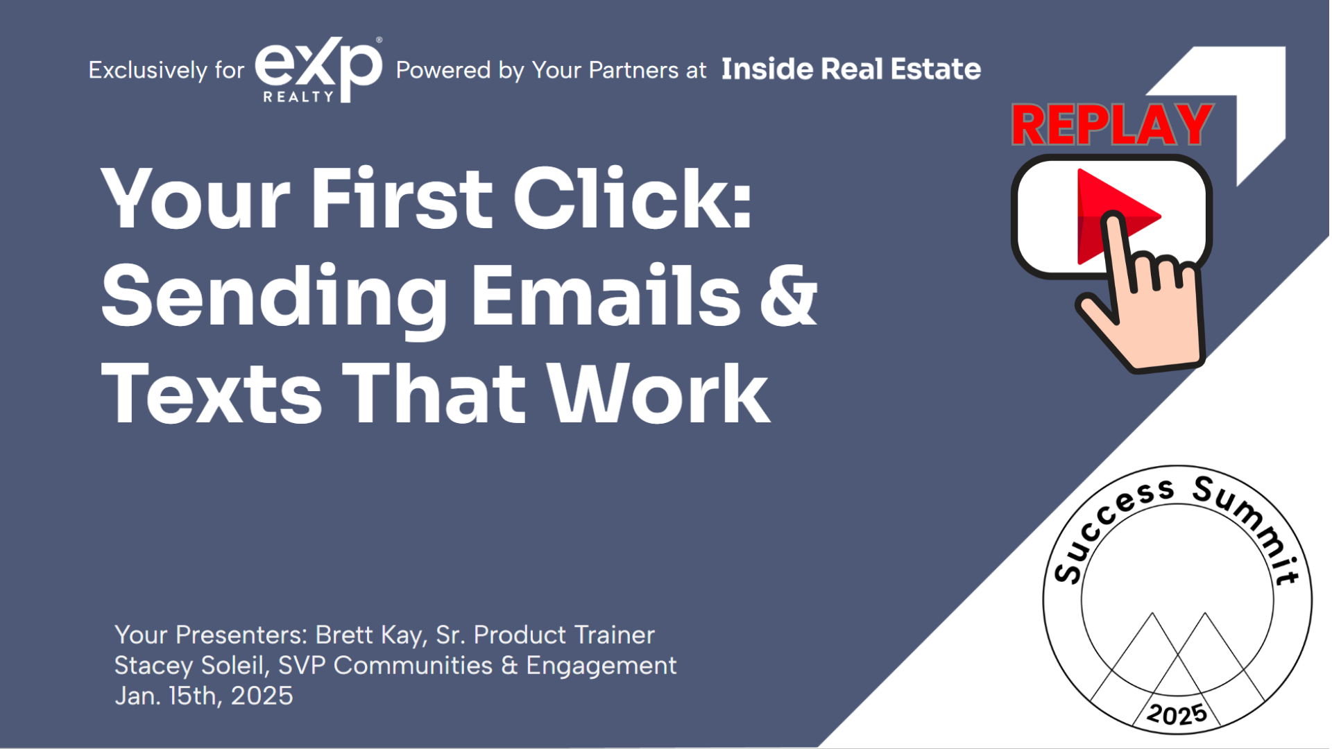 🧭 Your First Click: Sending Emails & Texts That Work 2025 eXp Success Summit | Webinar Registration